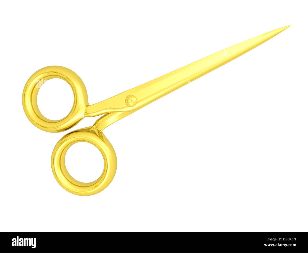 3d rendered simple gold closed scissors Stock Photo - Alamy