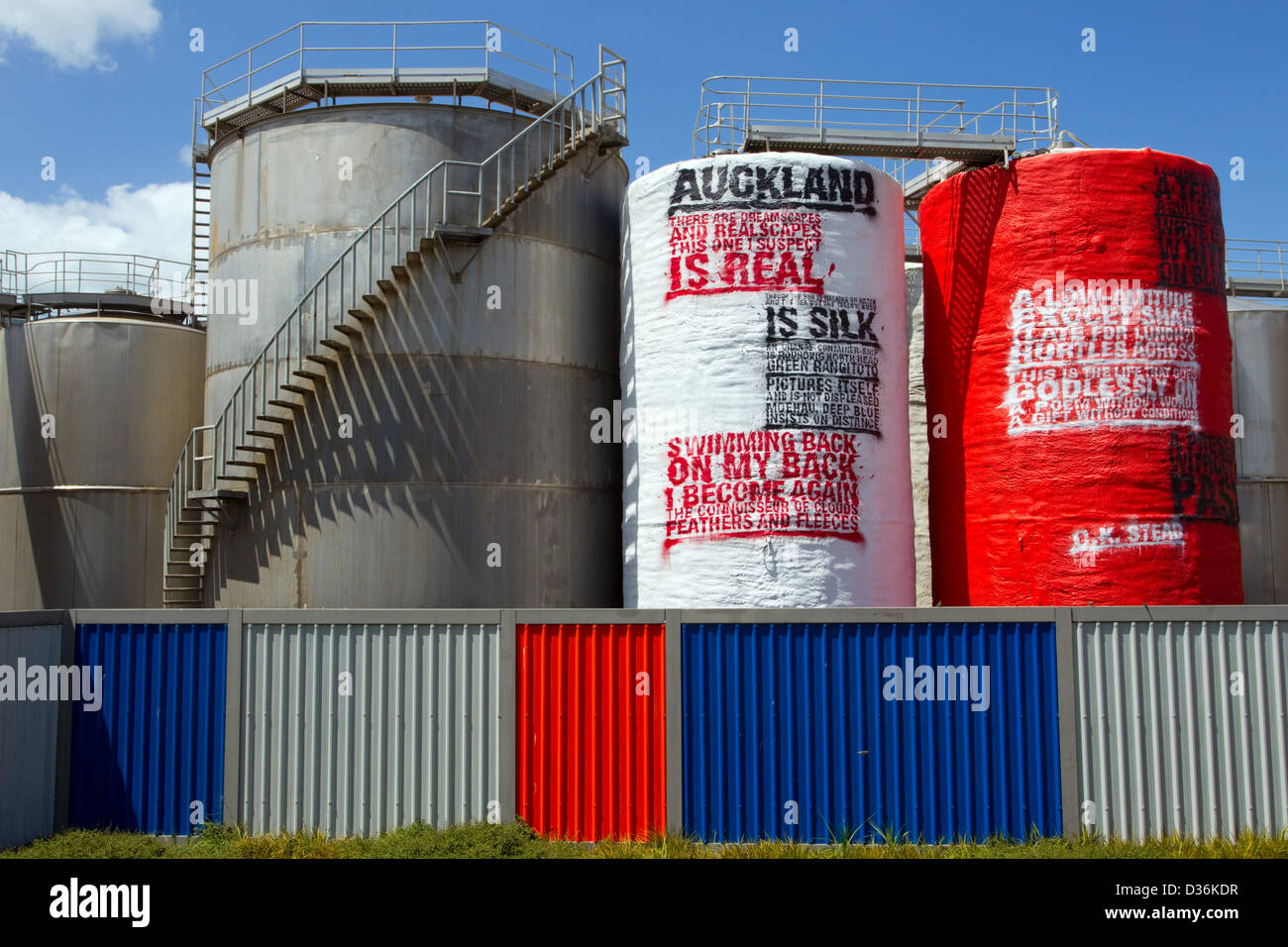 Tank Farm painted old tanks Stock Photo - Alamy