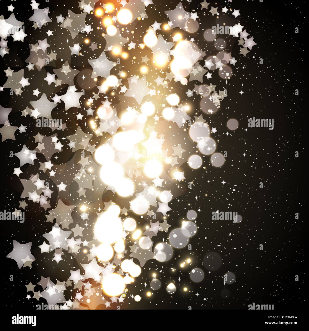 Bright colorful flying stars on a fantastic design background. Vector ...