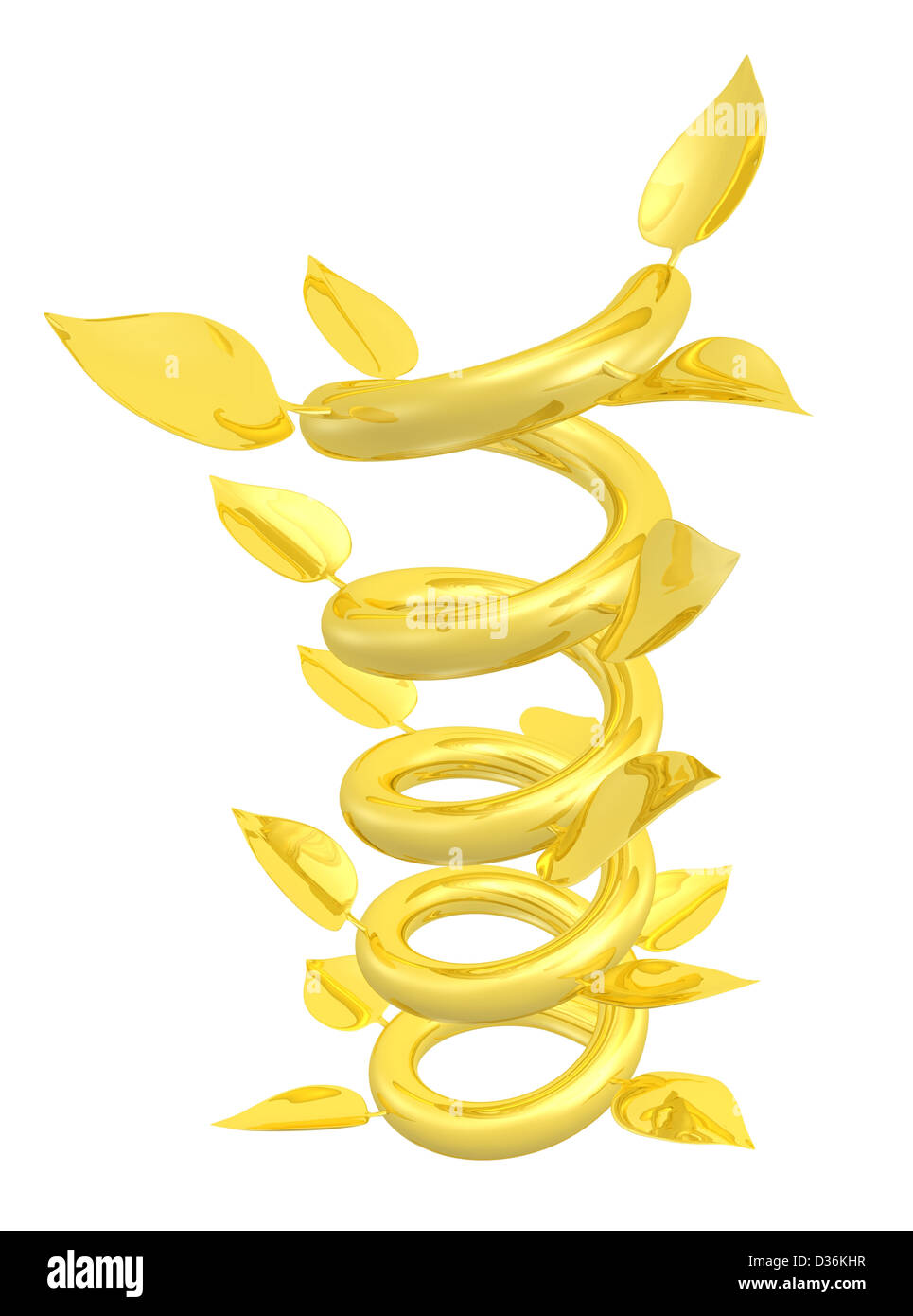 concept illustrating spring homograph: spring as a spiral gold coil and ...