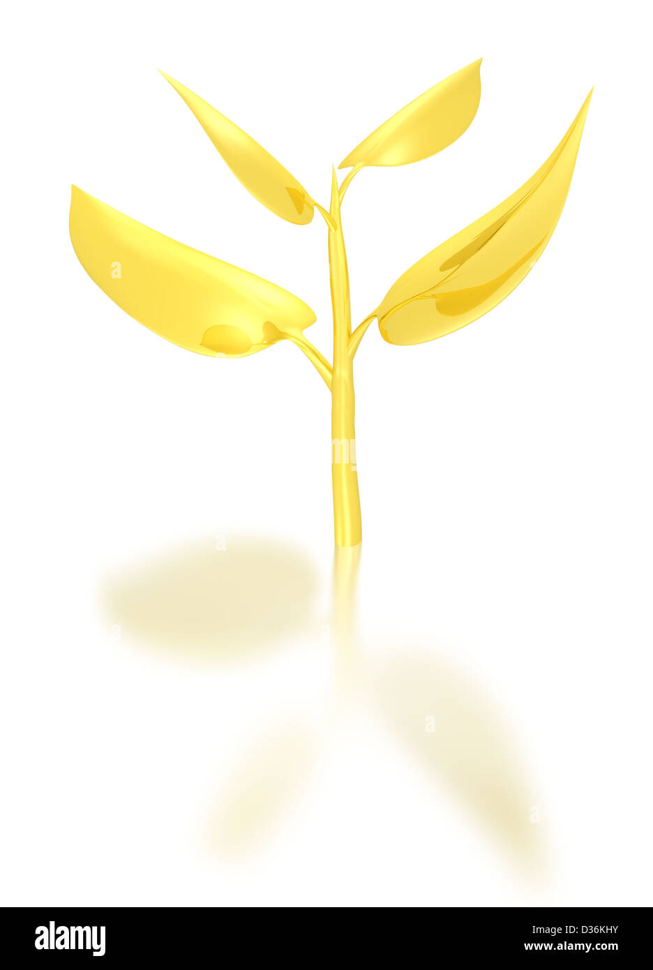 3d rendered golden plant sprout Stock Photo - Alamy