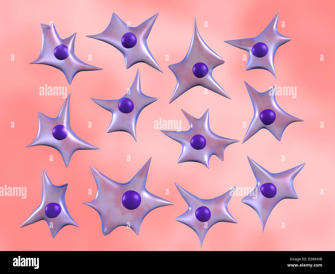 3d rendered eukaryotic cells with nucleus Stock Photo - Alamy