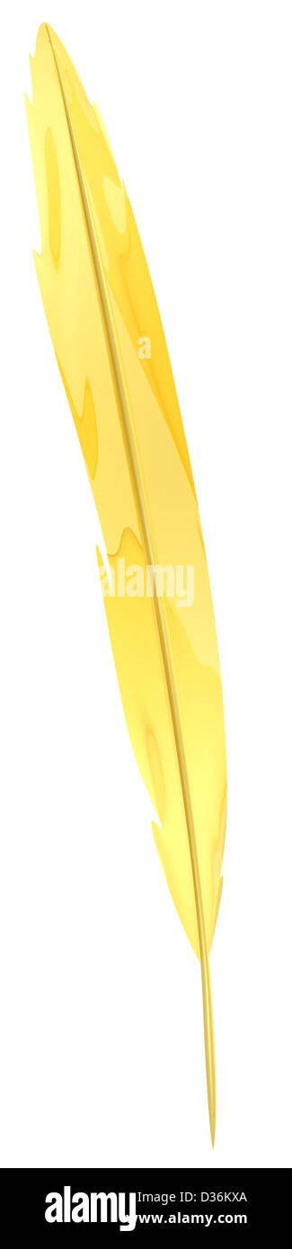 3d rendered isolated gold feather Stock Photo - Alamy