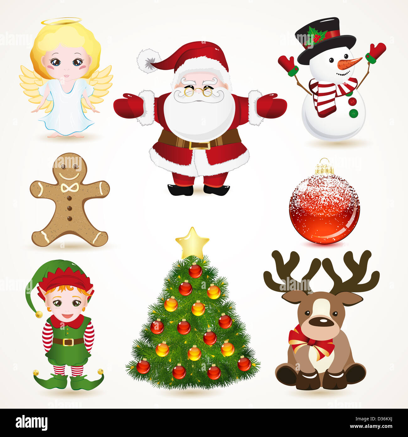 Set of Christmas icons. Vector illustration Stock Photo - Alamy