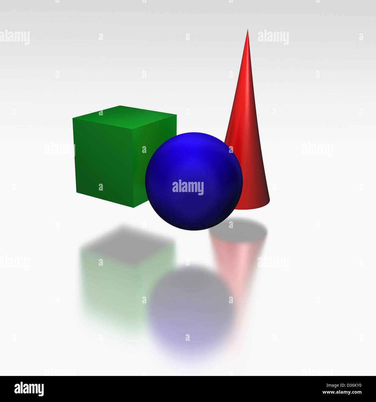 3d rendered shapes on white background Stock Photo - Alamy