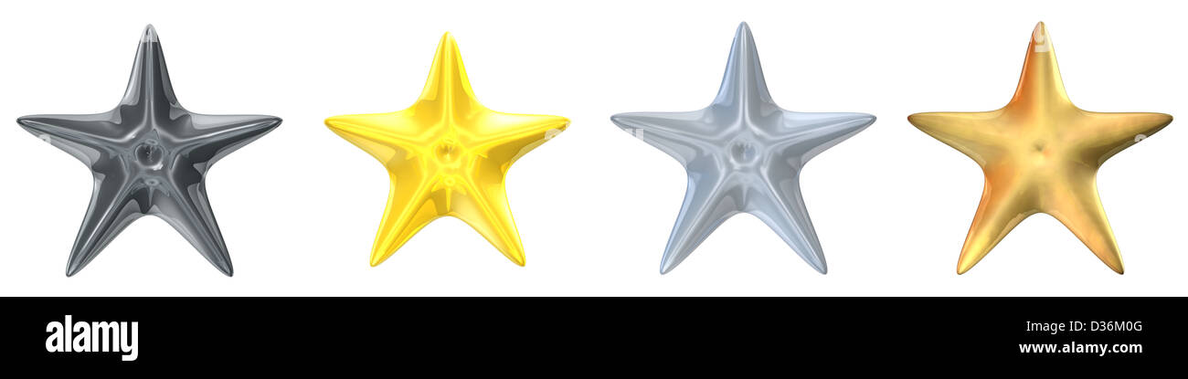 3d rendered platinum, gold, silver and brass stars Stock Photo - Alamy