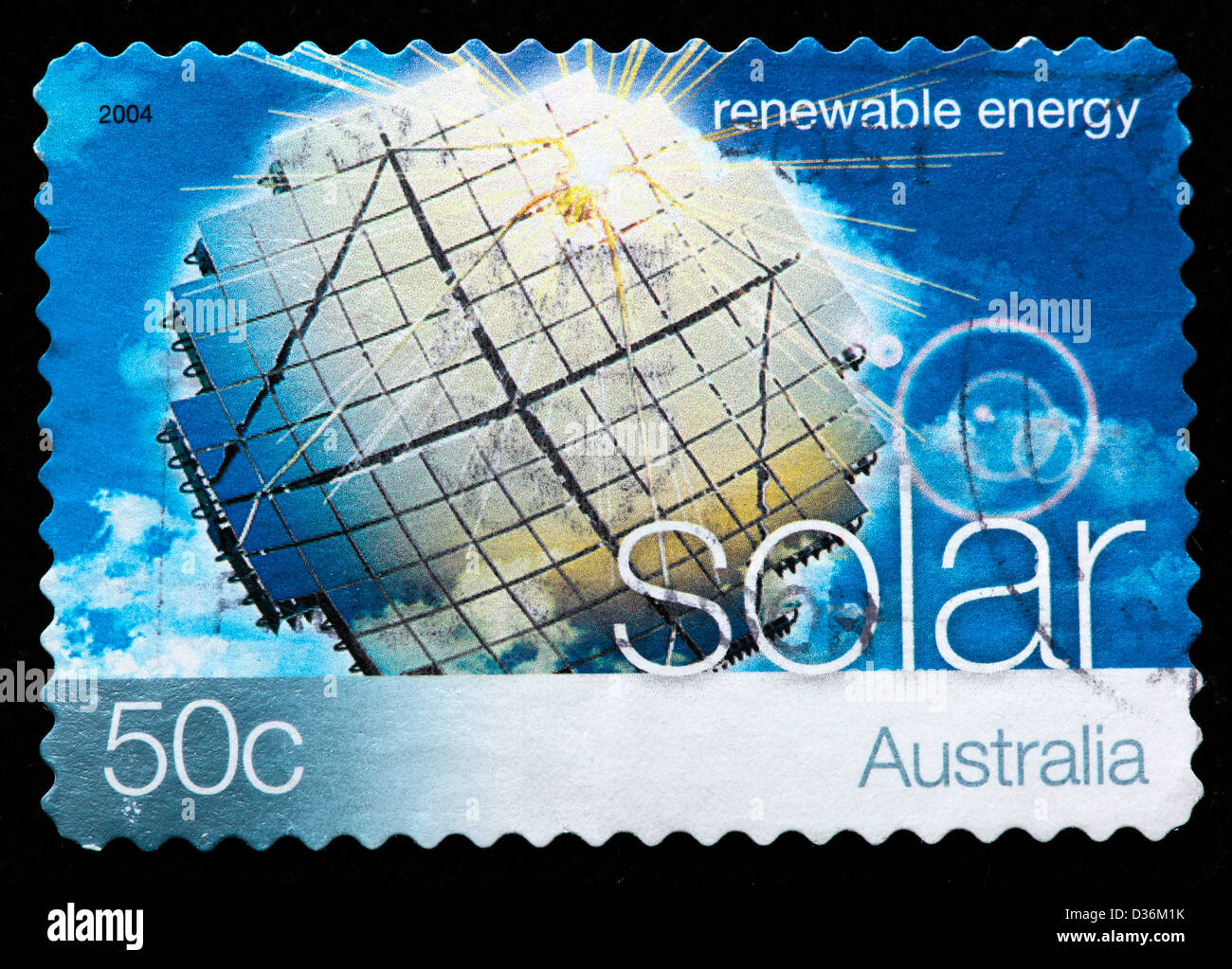 Solar, Renewable energy, postage stamp, Australia, 2004 Stock Photo - Alamy