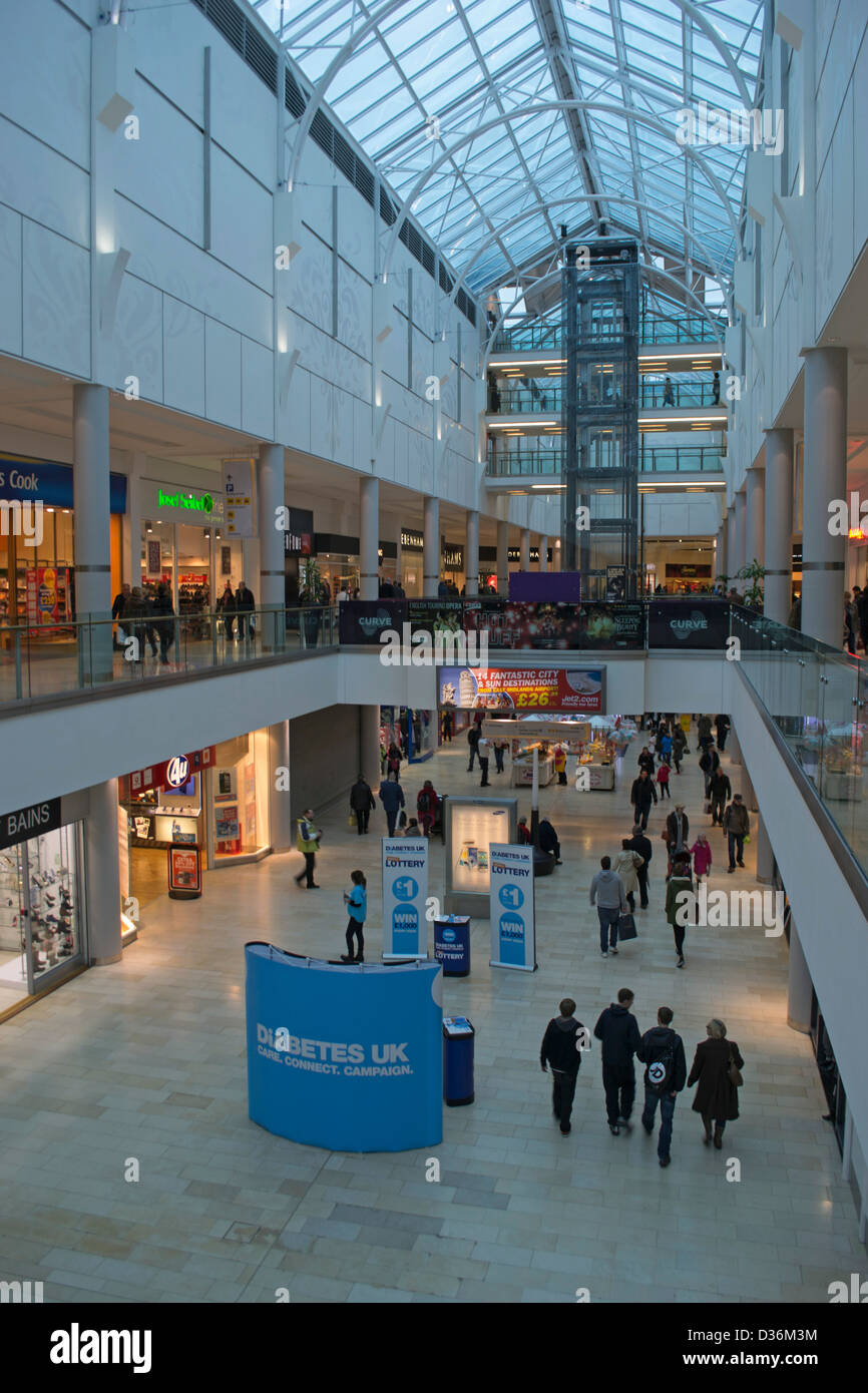 Interior of Leicester Highcross Shopping Centre, Leicester, England, UK ...