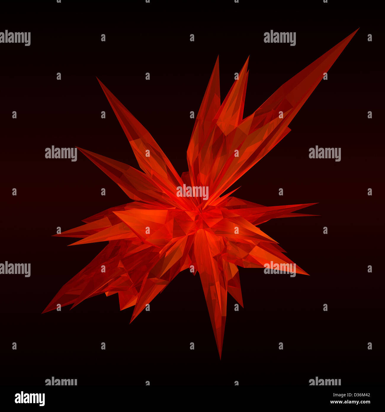 3d rendered red magic crystal isolated on black Stock Photo - Alamy