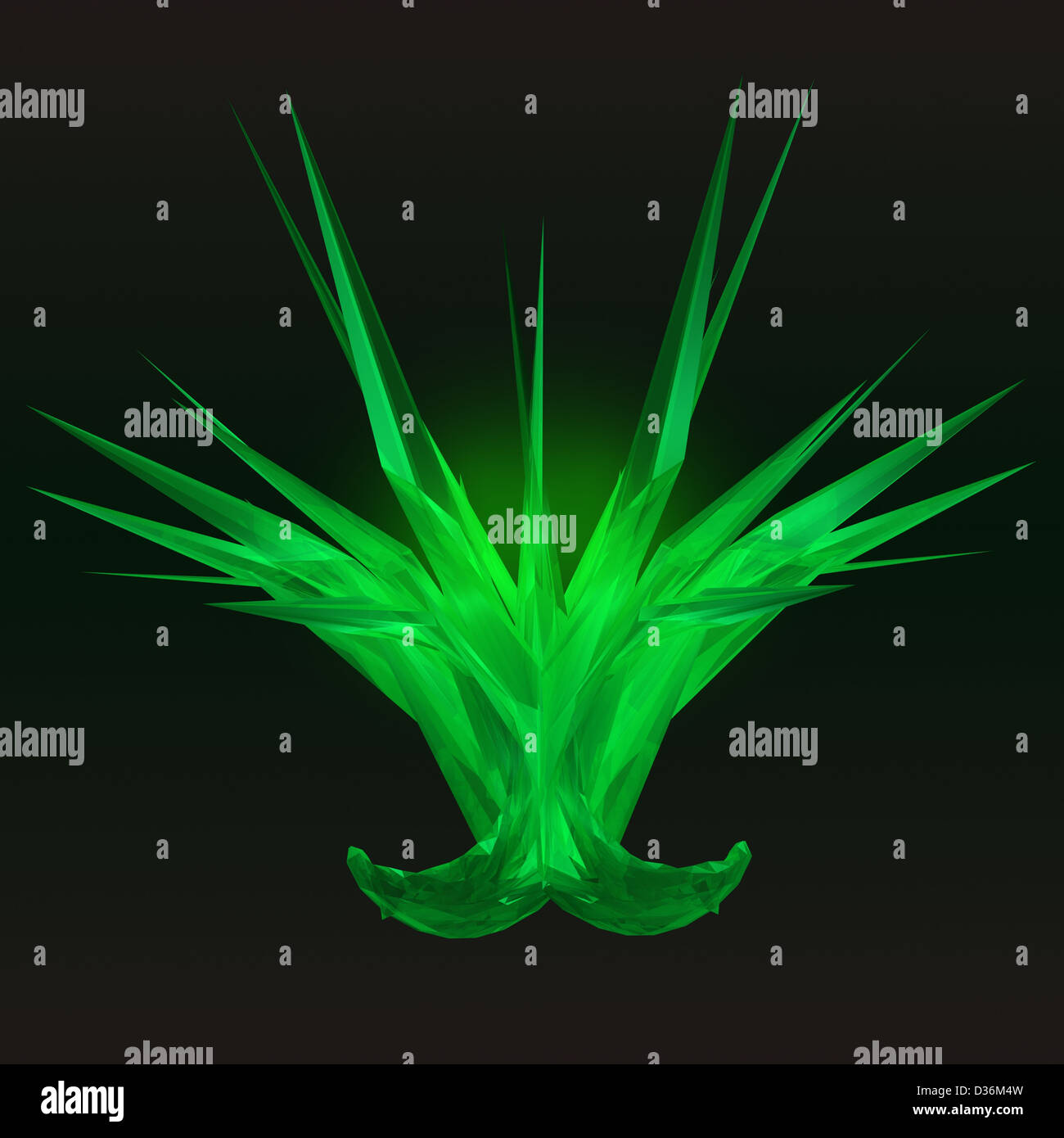 3d rendered green magic crystal isolated on black Stock Photo - Alamy