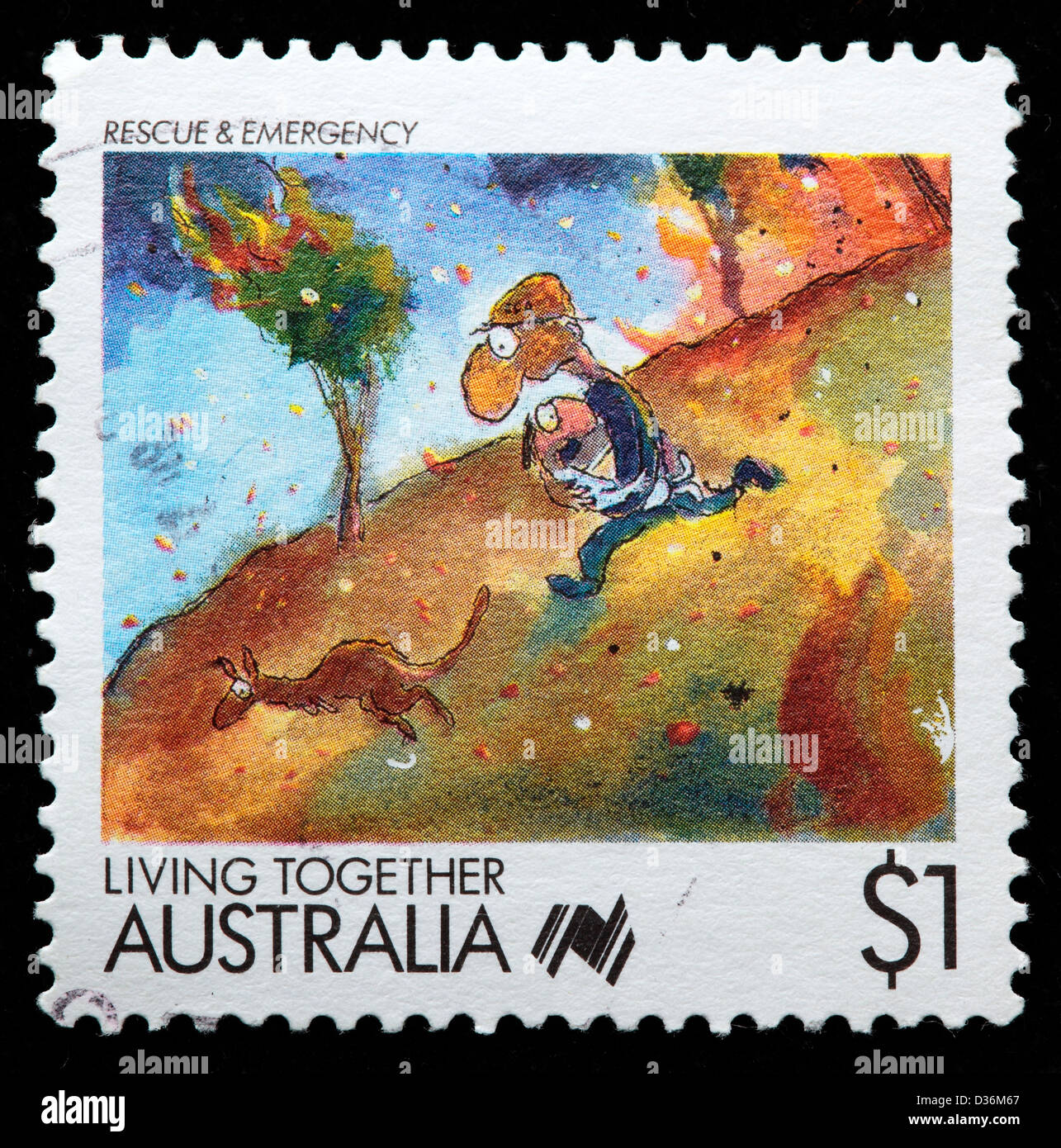 Rescue and emergency, Living together, postage stamp, Australia, 1988 ...