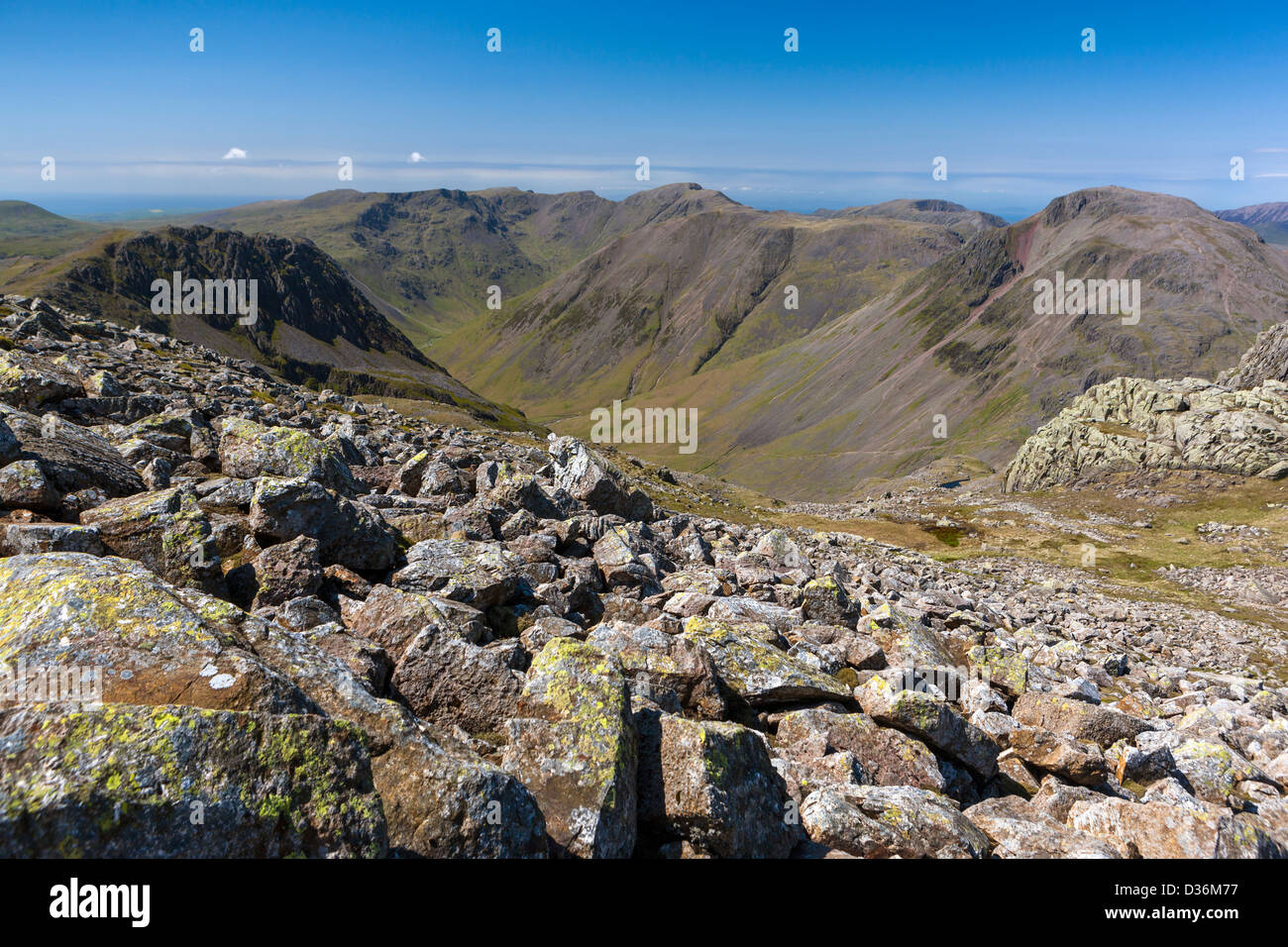 View from Scafell Pike in the Lake District National Park, Cumbria ...