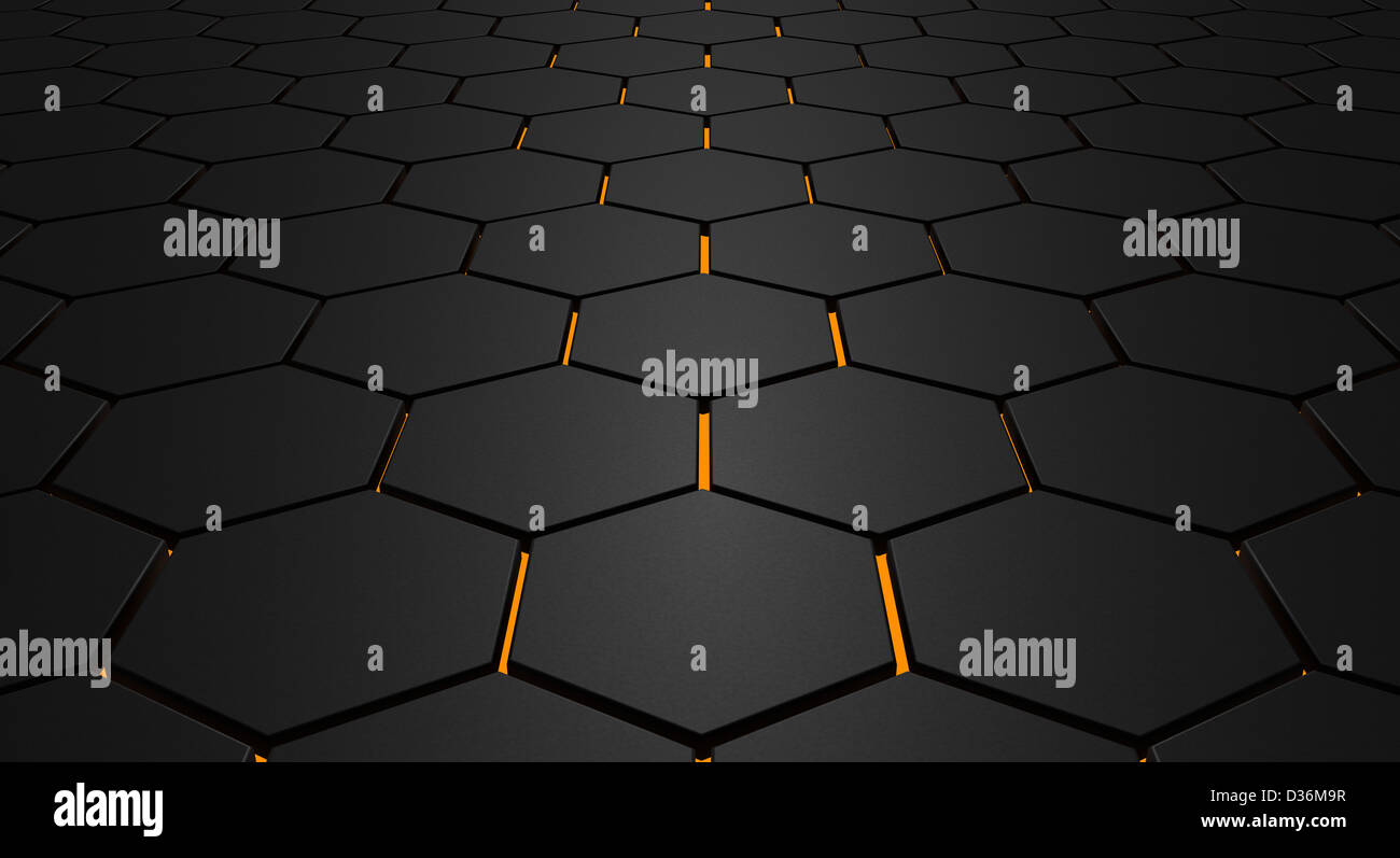 Glowing hexagon floor Stock Photo - Alamy