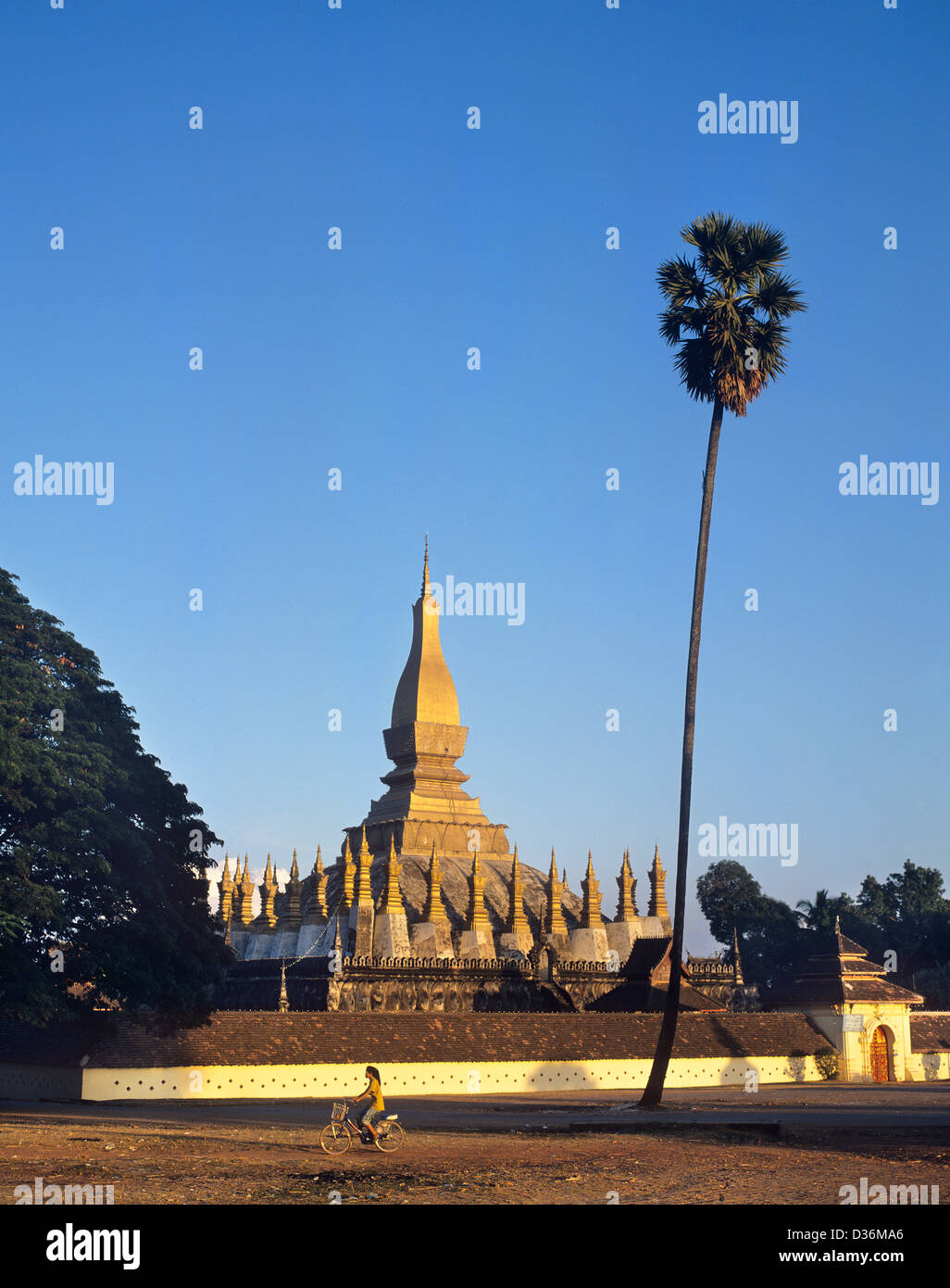 Laos, Vientiane, the That Luang Stupa contains holy relics and is the ...