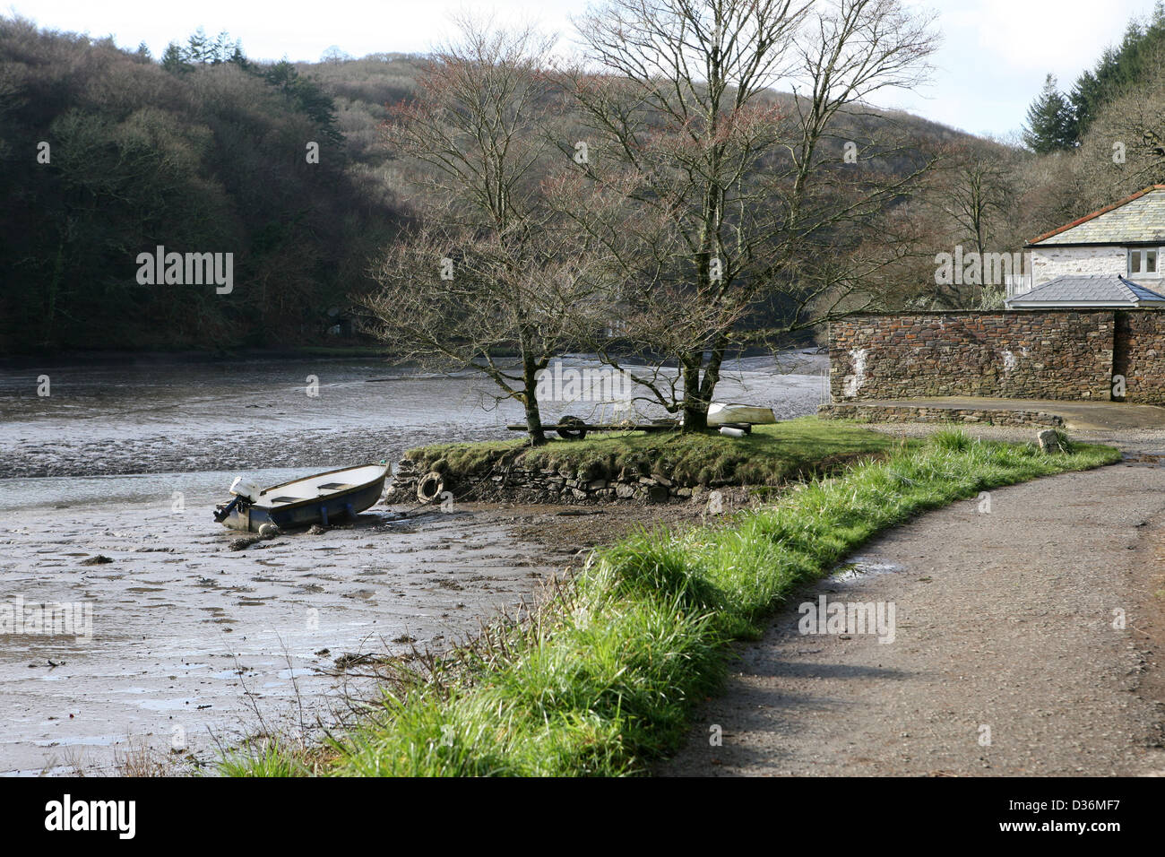 Wind-in-the-Willows territory Fowey river Cornwall between Lerryn and ...