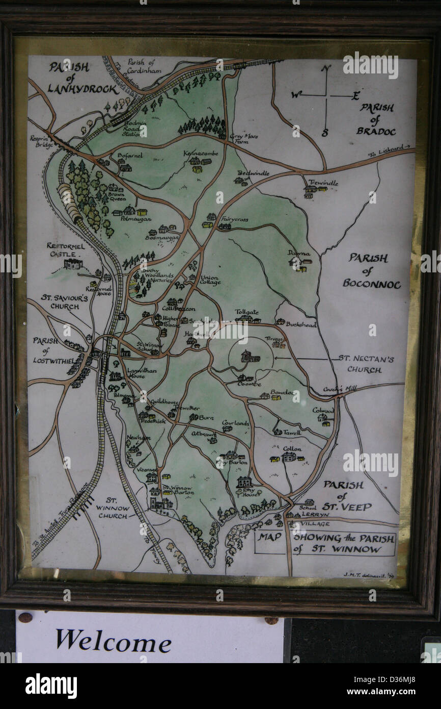 Lostwithiel map hi-res stock photography and images - Alamy