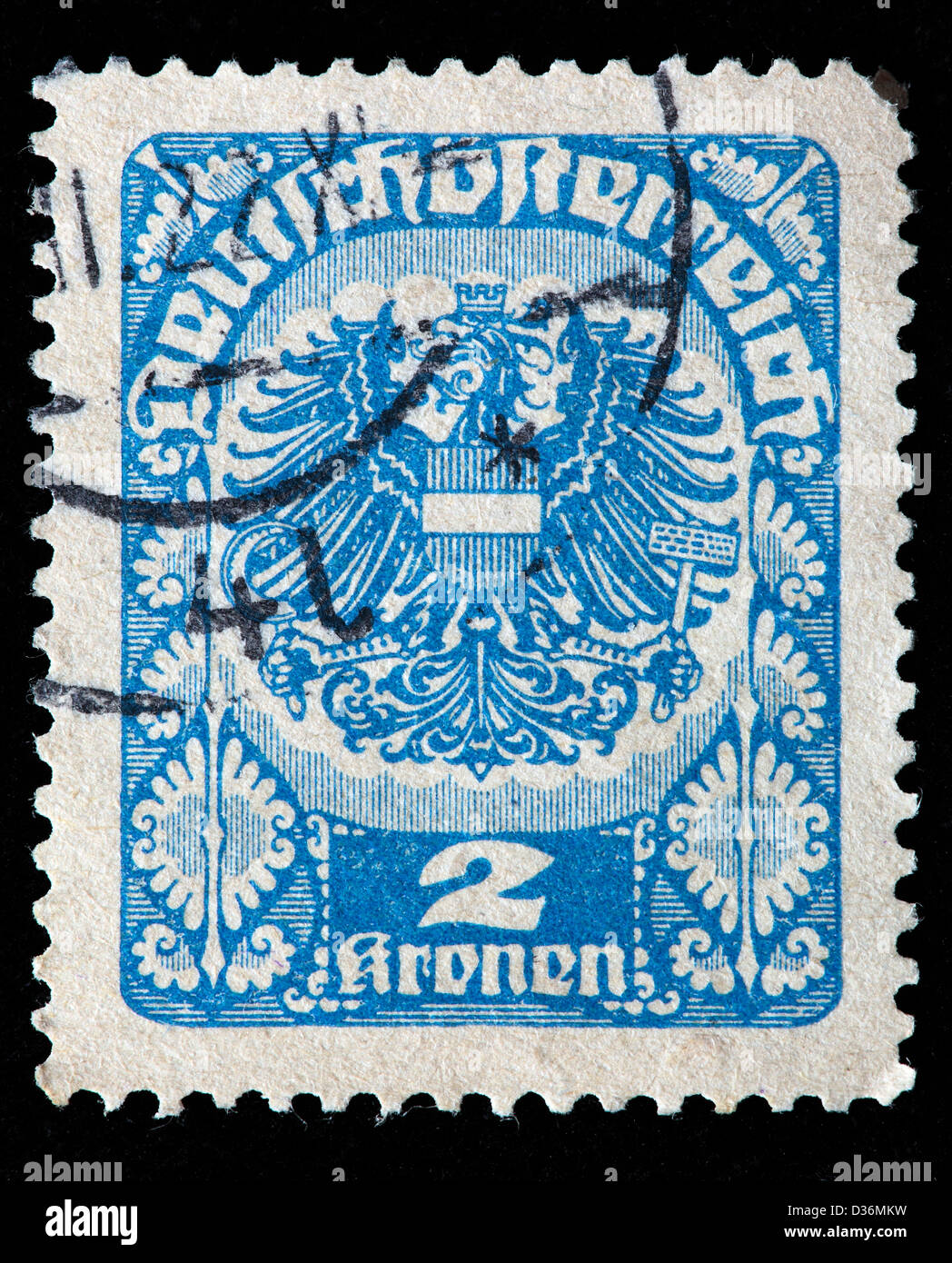 2 kronen postage stamp, Austria, 1920 Stock Photo - Alamy