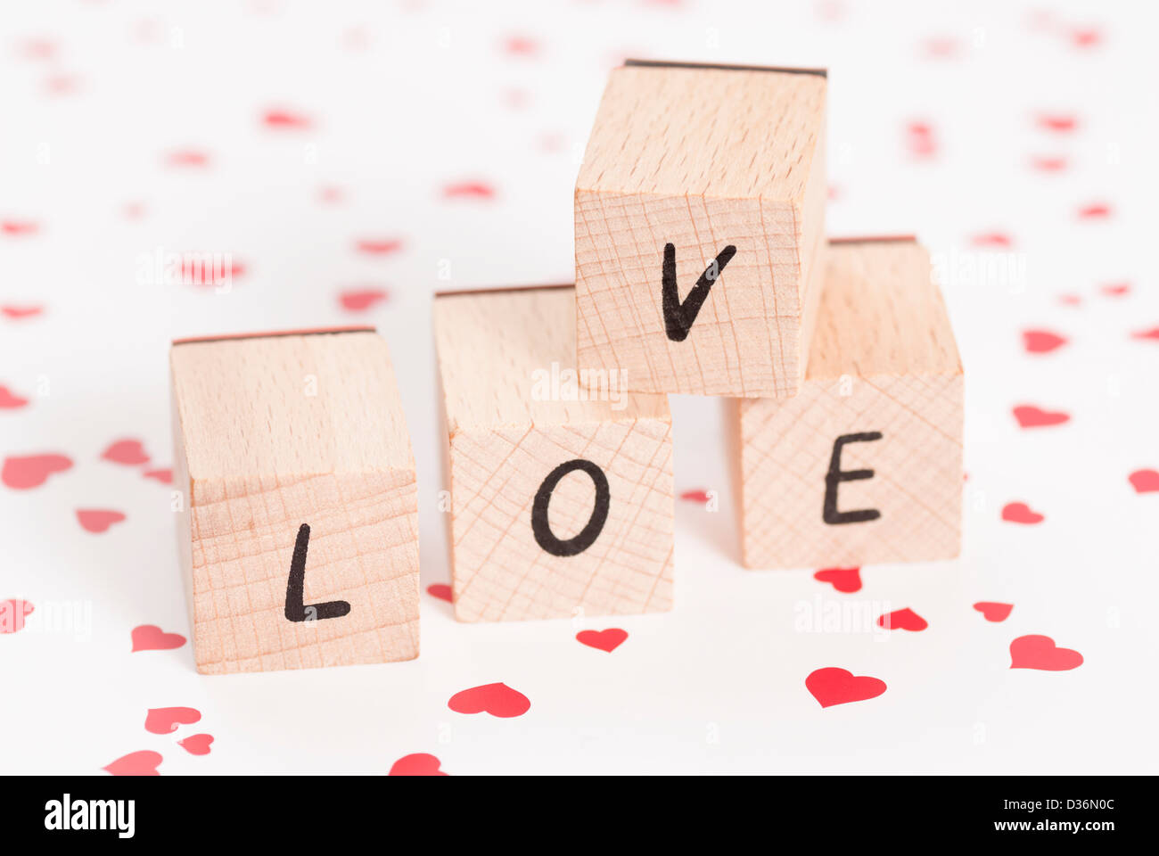 The word love constructed out of wooden blocks Stock Photo - Alamy