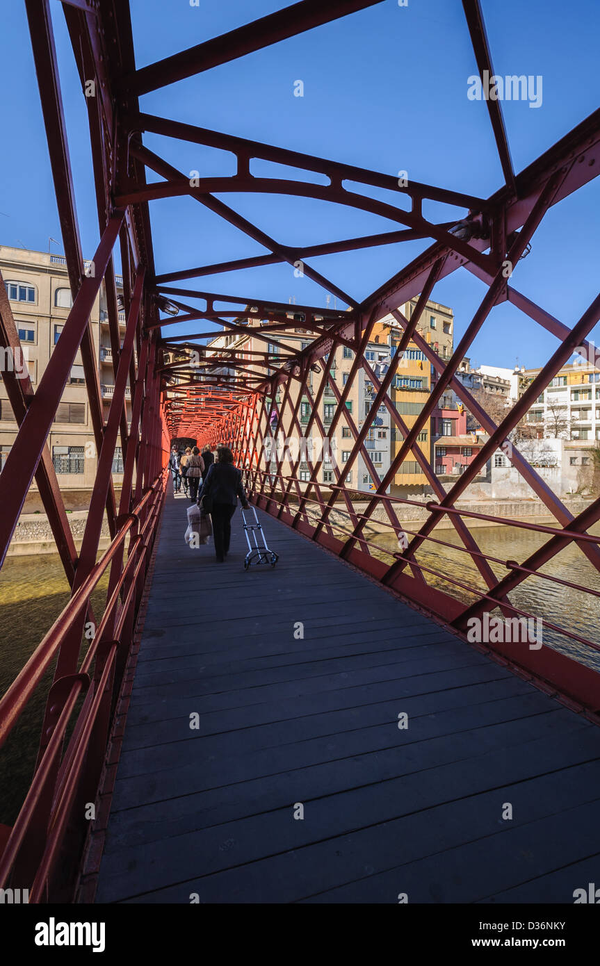 Eiffel Bridge designed by Gustave Eiffel and colorful houses along the ...