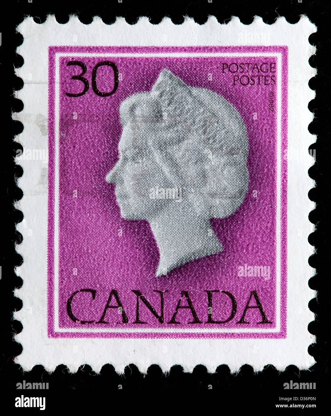 Queen Elizabeth II, postage stamp, Canada, 1982 Stock Photo - Alamy