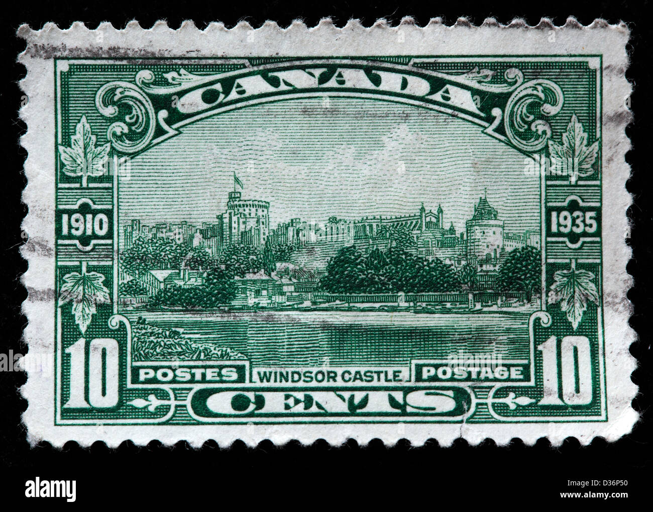 Windsor castle, postage stamp, Canada, 1935 Stock Photo - Alamy
