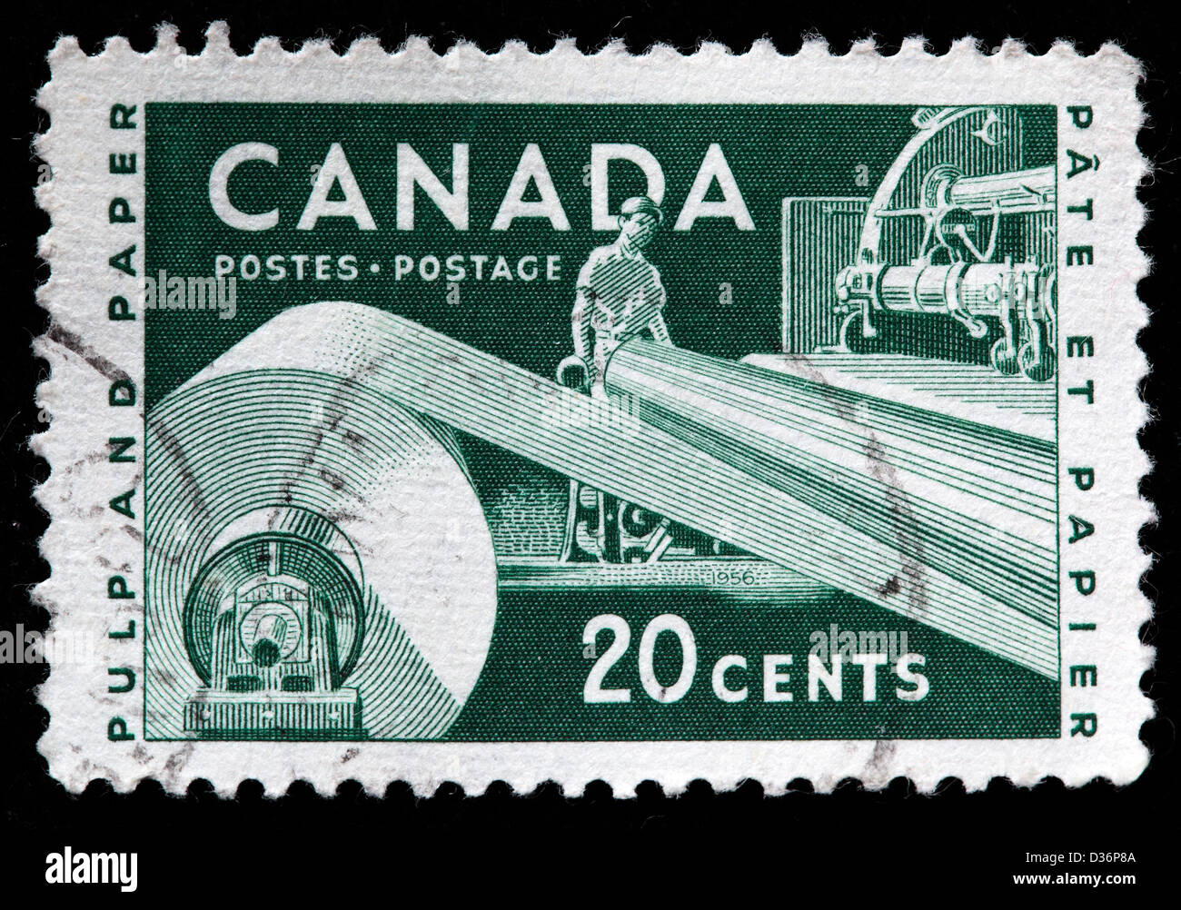 Paper industry, postage stamp, Canada, 1956 Stock Photo - Alamy