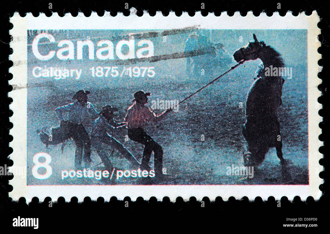 Calgary, postage stamp, Canada, 1976 Stock Photo - Alamy