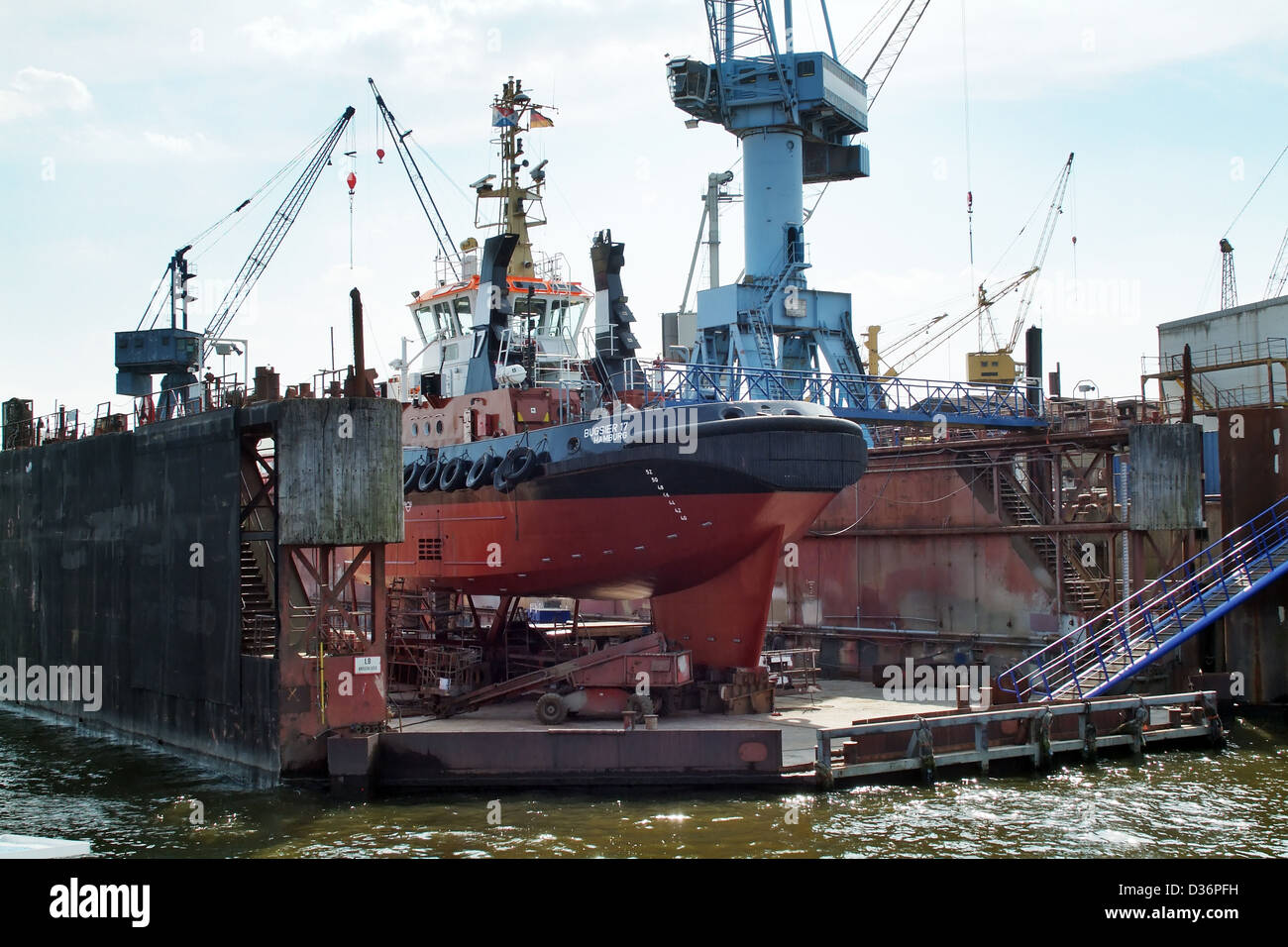 Hamburg, Germany, in the dock tractor Norderwerft Stock Photo - Alamy