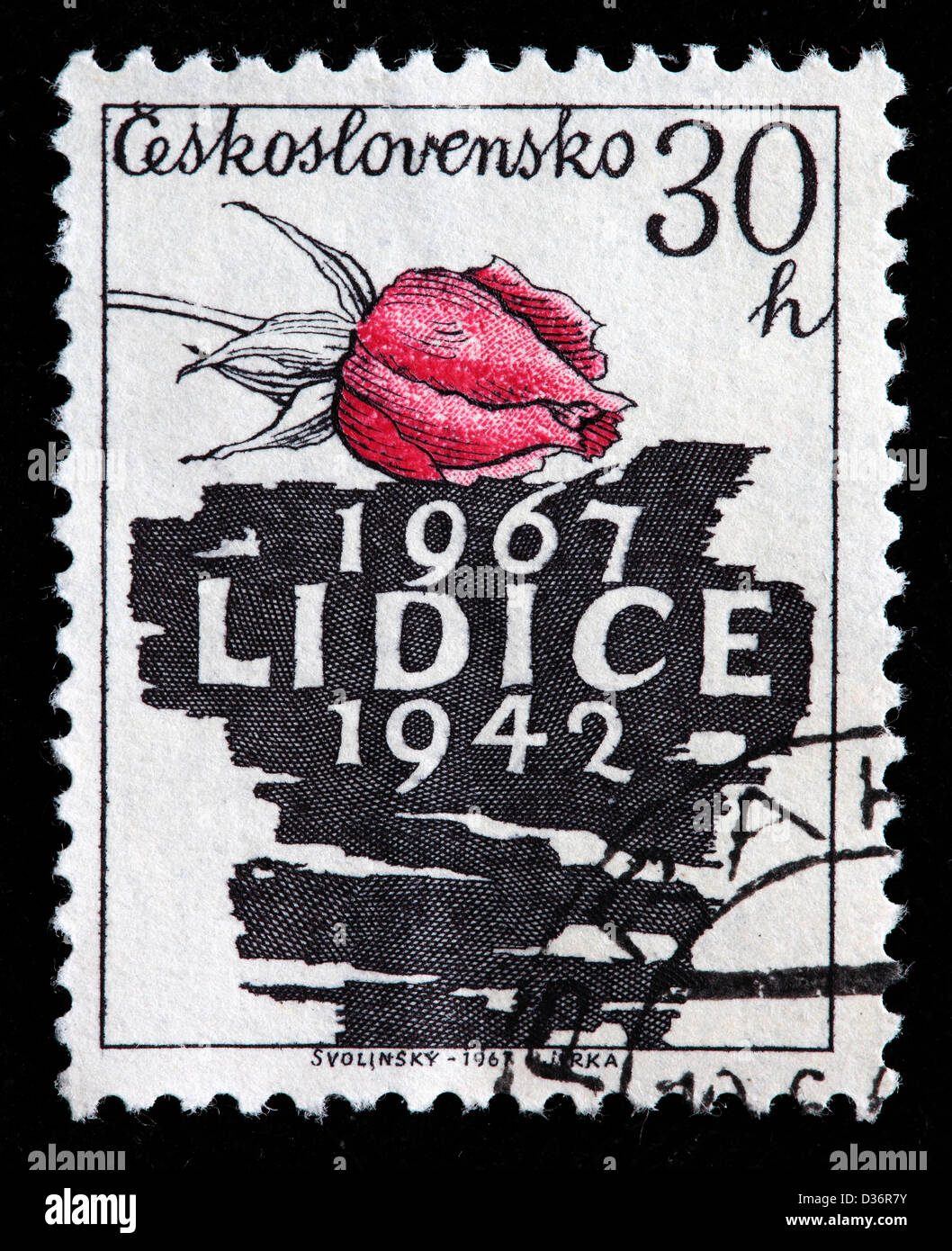 Lidice, postage stamp, Czechoslovakia, 1967 Stock Photo - Alamy