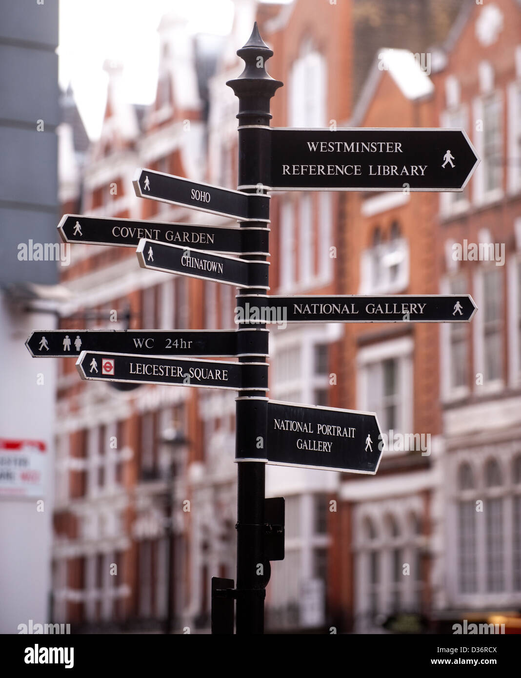 Tourist Signs National Portrait Gallery London Stock Photo - Alamy