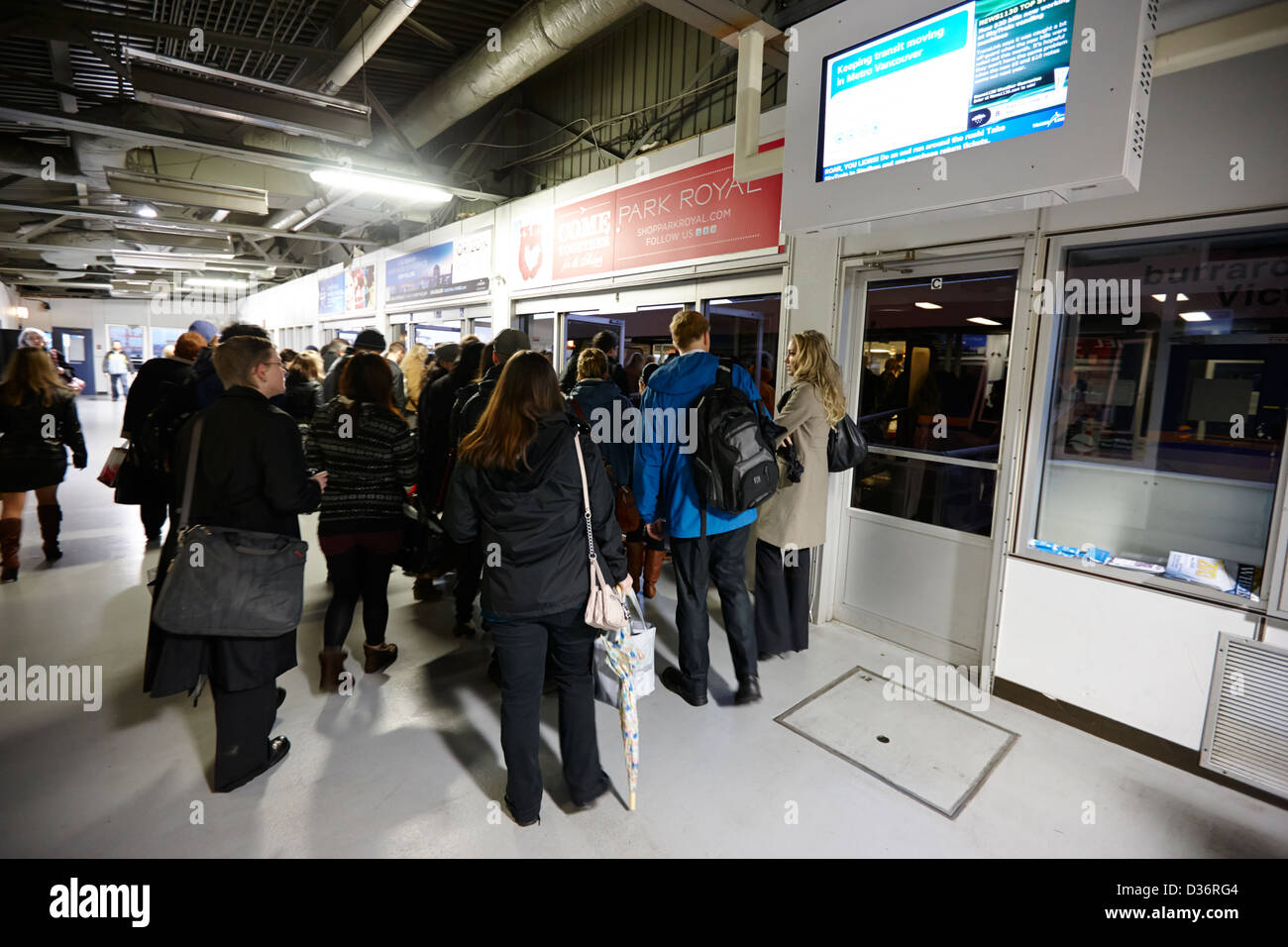 passengers boarding ferry at seabus terminal at waterfront station ...