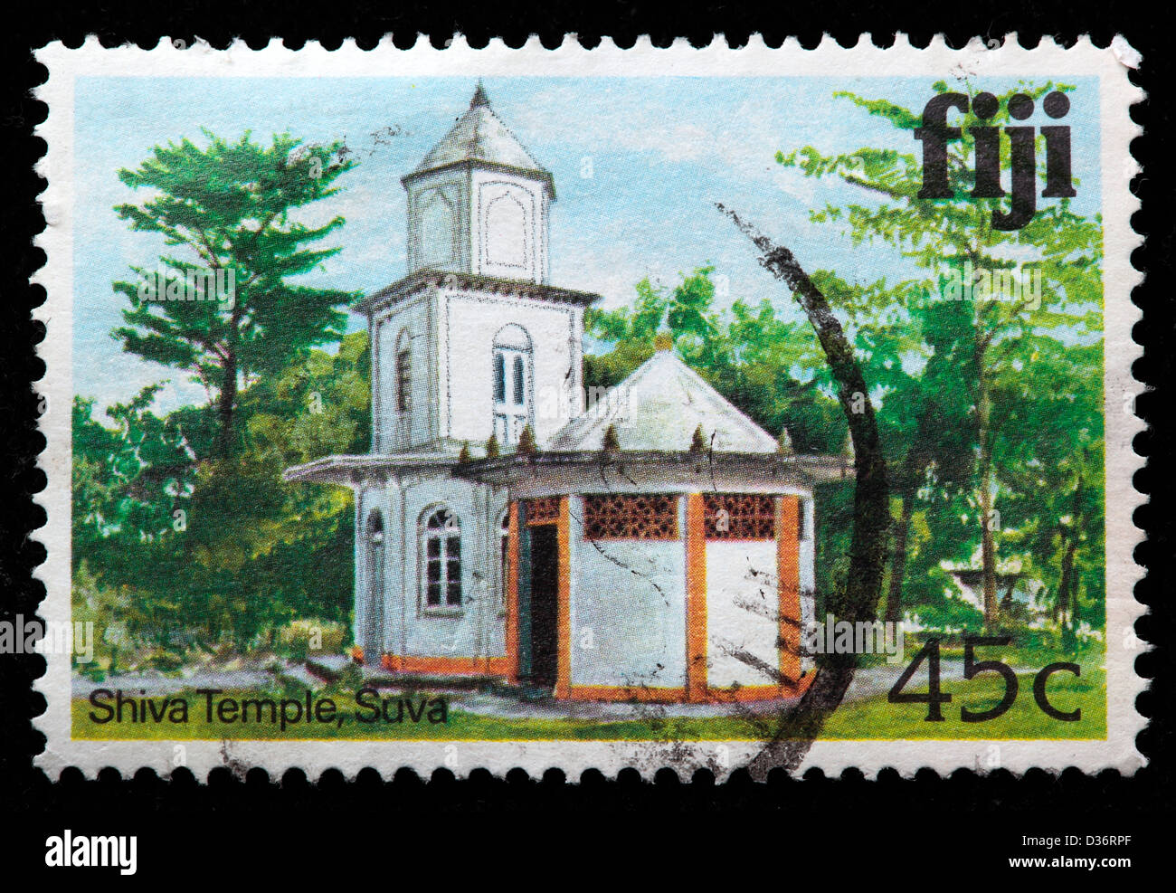 Shiva Temple, Suva, postage stamp, Fiji, 1979 Stock Photo - Alamy