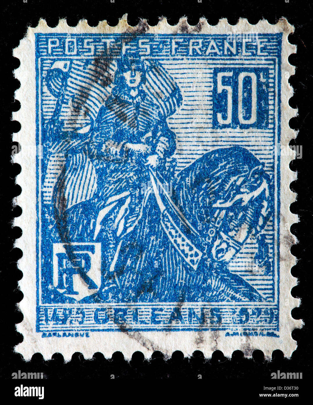 Joan of Arc, postage stamp, France, 1929 Stock Photo - Alamy