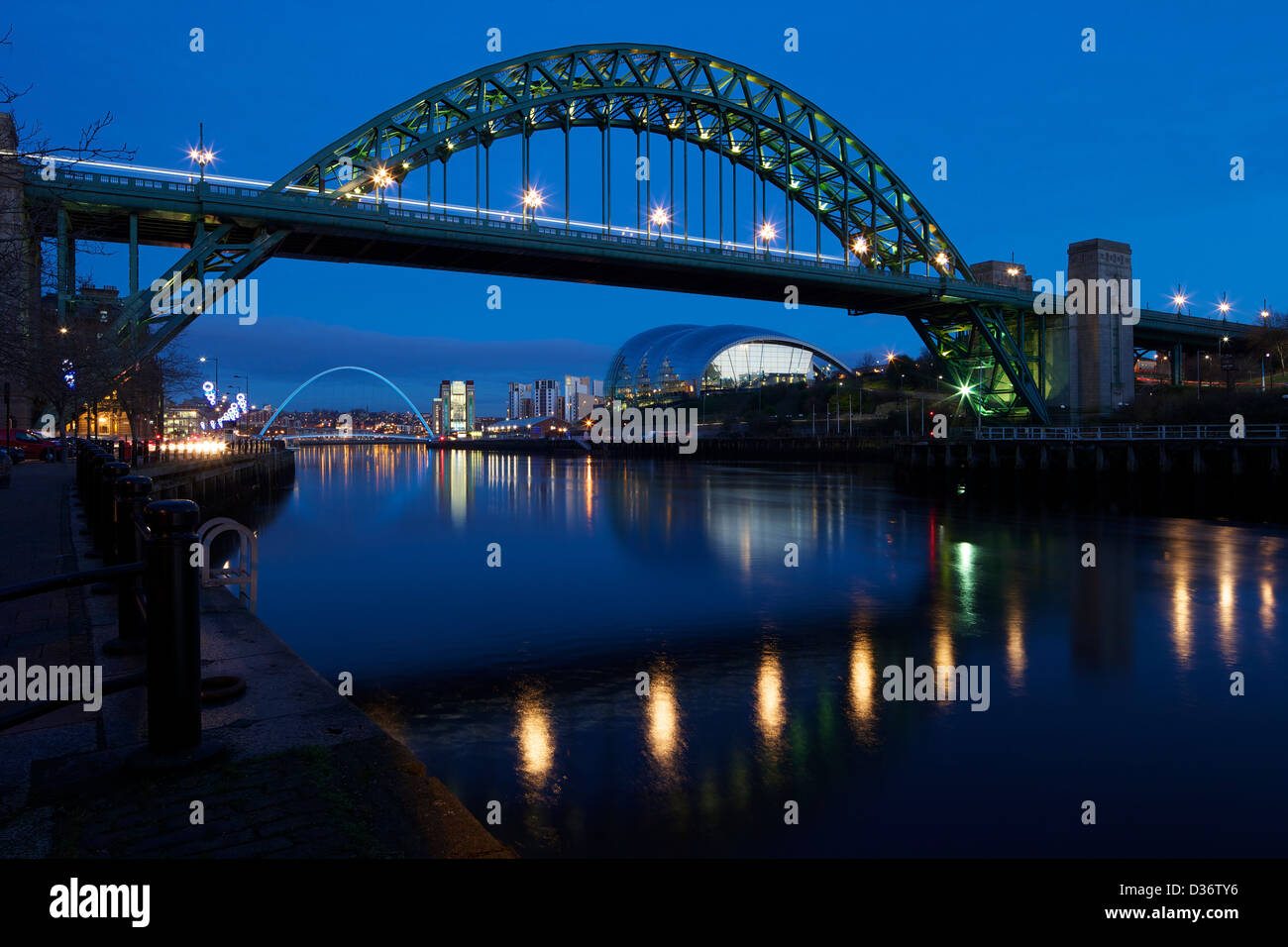 Tyne Bridge looking to Sage Gateshead and Millennium Bridge, Gateshead ...
