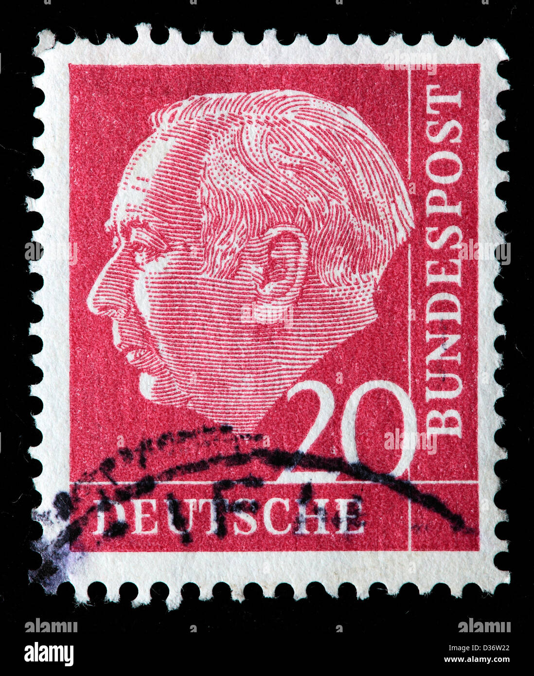 President Theodor Heuss, postage stamp, Germany, 1954 Stock Photo - Alamy