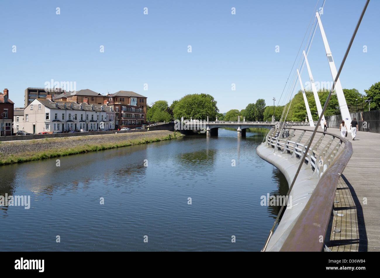 The river Taff in Riverside Cardiff Wales taken from the Millennium ...