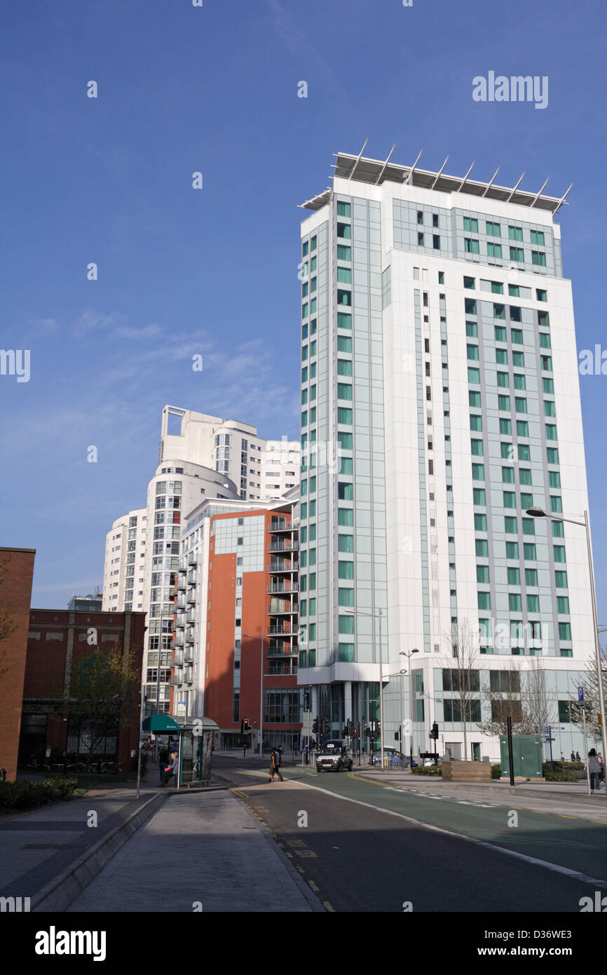The Radisson Blu hotel in Cardiff city centre, the Altolusso housing ...