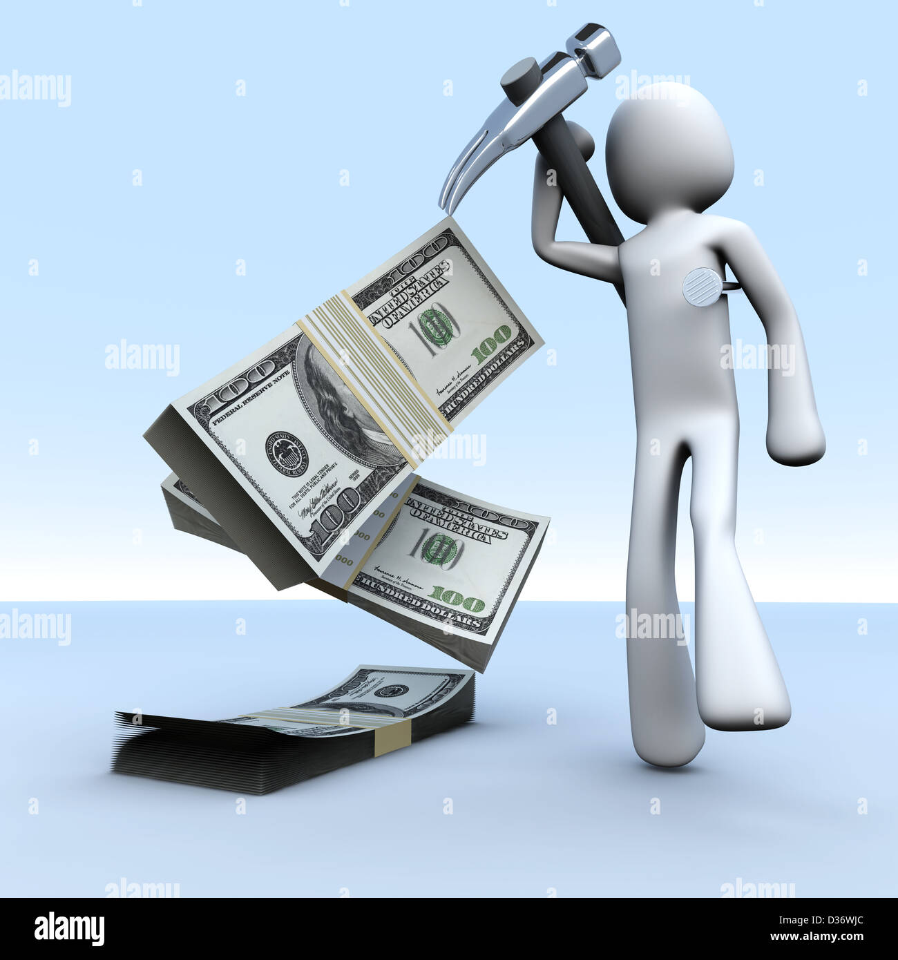 A cartoon craftsman with tools. 3D rendered Illustration Stock Photo ...