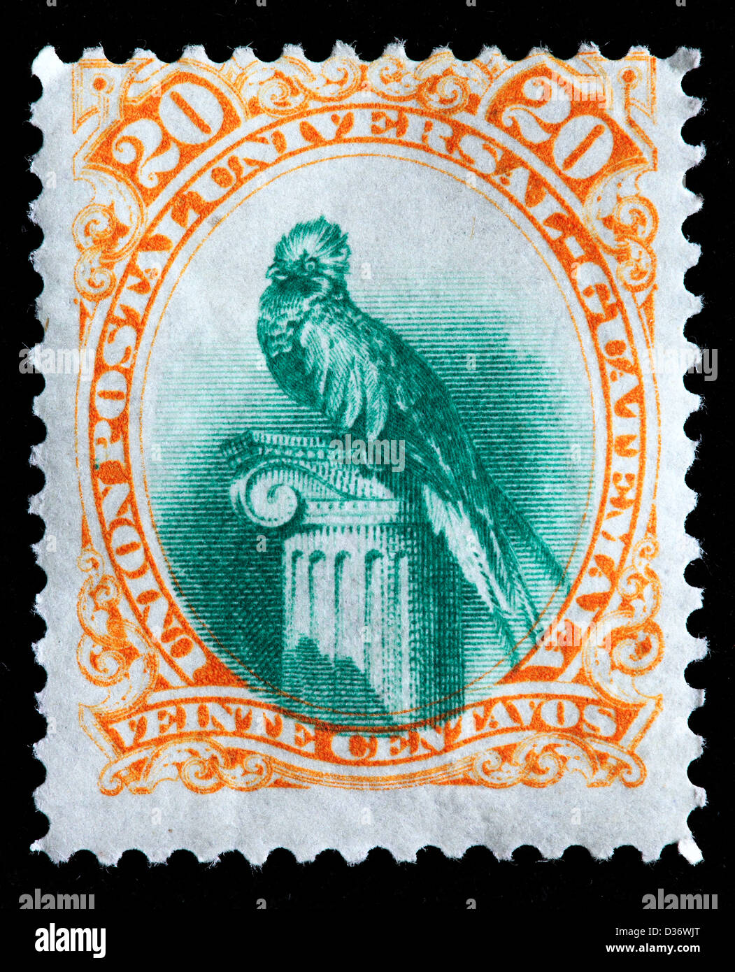 Quetzal, postage stamp, Guatemala, 1881 Stock Photo - Alamy