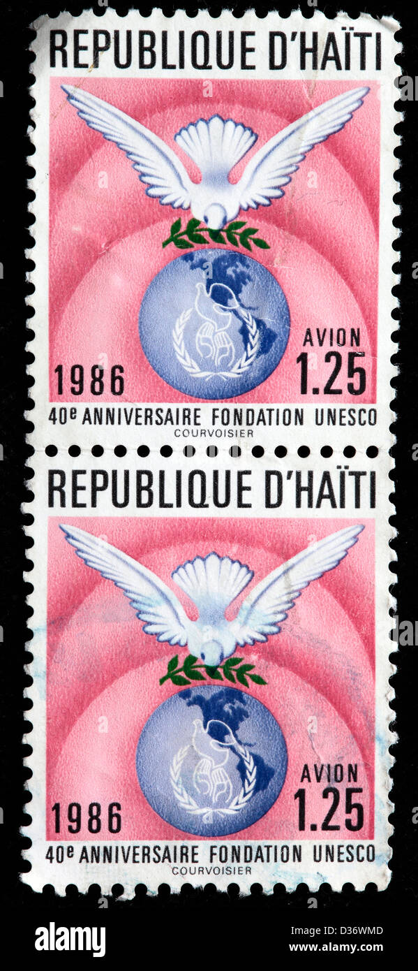 UNESCO, 40th anniversary, postage stamp, Haiti, 1986 Stock Photo - Alamy