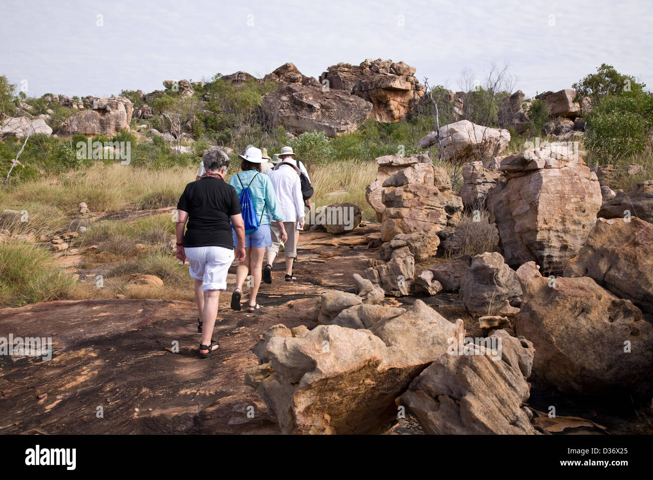 Hiking to a Gwion Gwion or Bradshaw Aboriginal rock art site, Jar ...