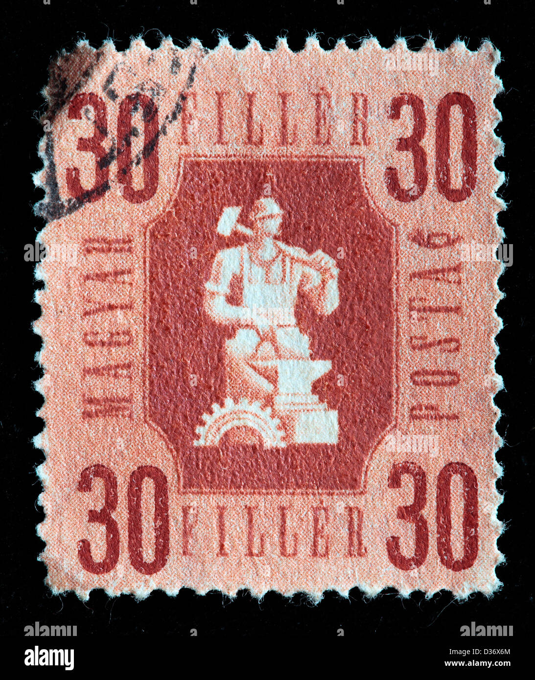 Industry worker, postage stamp, Hungary, 1946 Stock Photo - Alamy