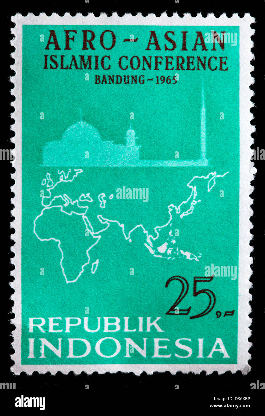 Afro-Asian Islamic conference, Bandung, postage stamp, Indonesia, 1965 ...