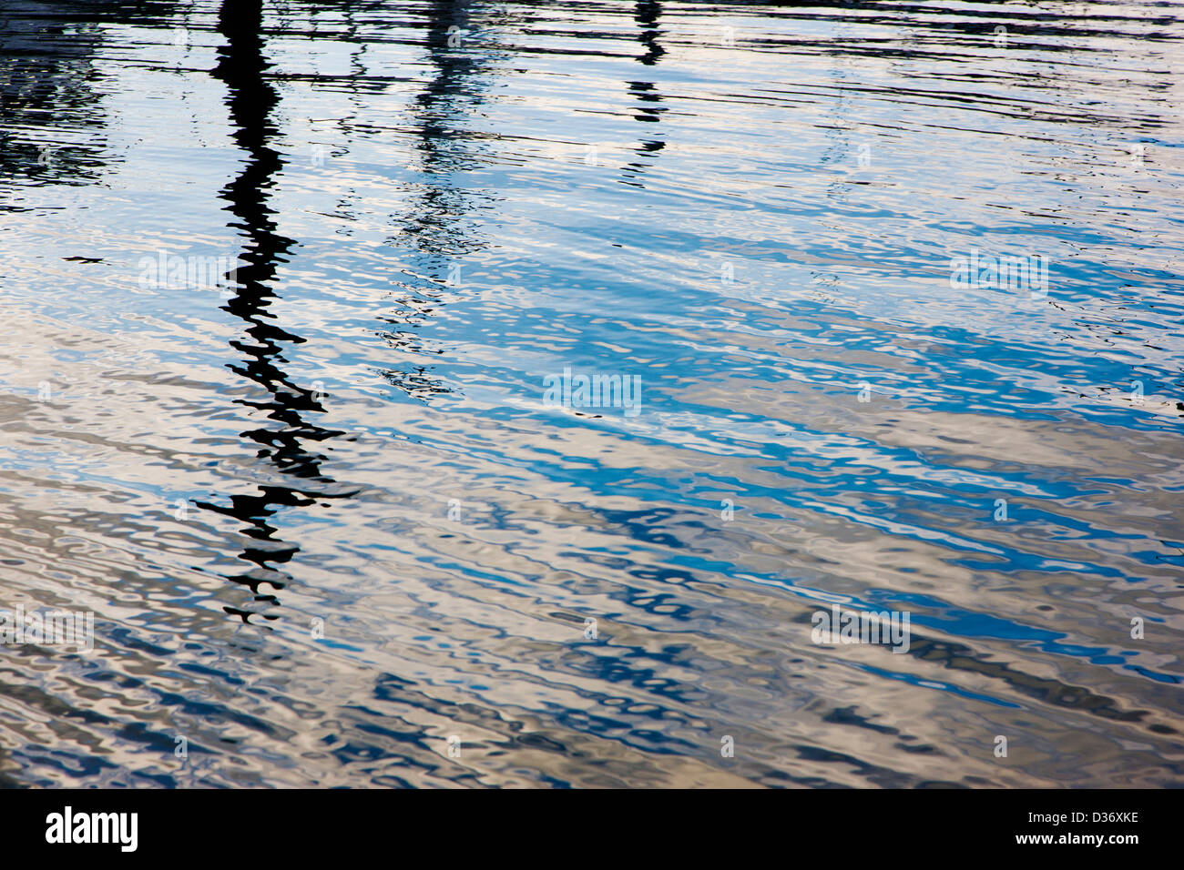 Water ripples reflect the dusk sky, harbor, Homer, Alaska, USA Stock ...