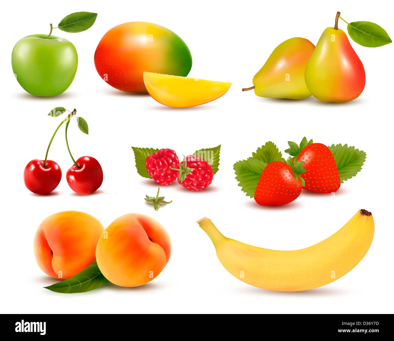 Big set of different fresh fruit and berries Stock Photo - Alamy