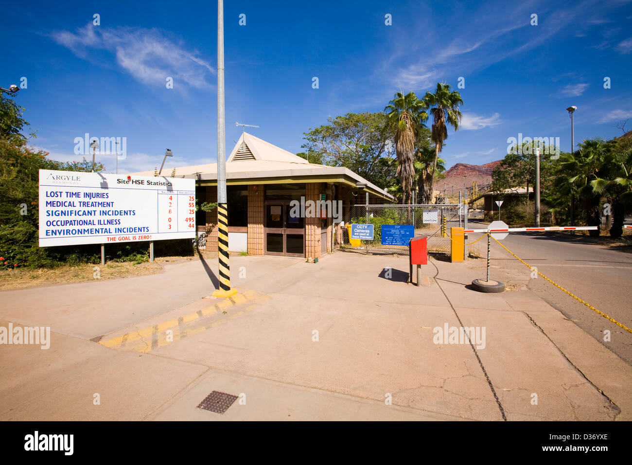 Security station at Rio Tinto's Argyle Diamond Mine, south of Kununnura ...