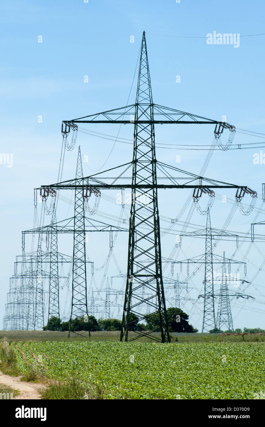 Schoenwald, Germany, pylons Stock Photo - Alamy