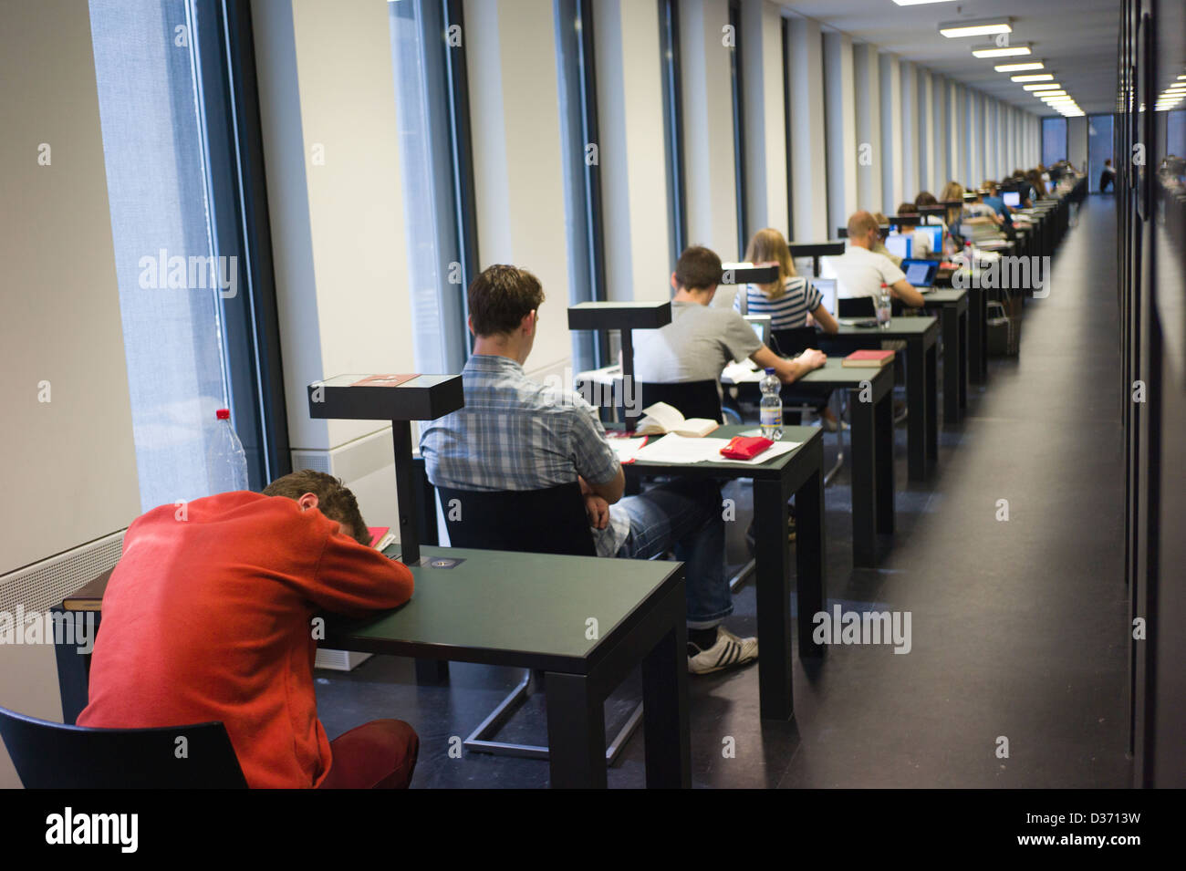 Berlin, Germany, students in Jacob and Wilhelm Grimm Center Stock Photo ...
