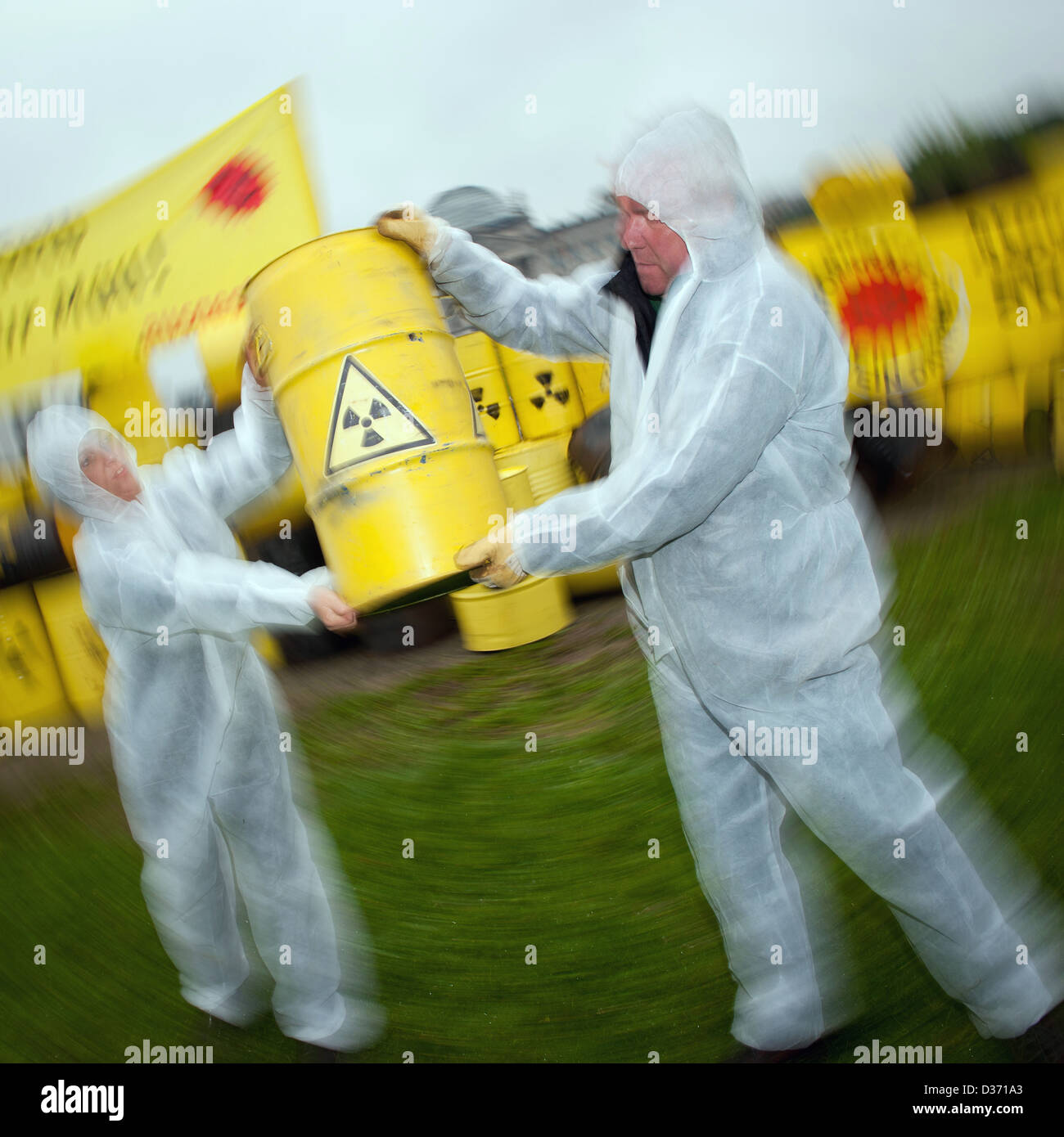Berlin, Germany, anti-nuclear demonstration with Atommuellfaessern ...