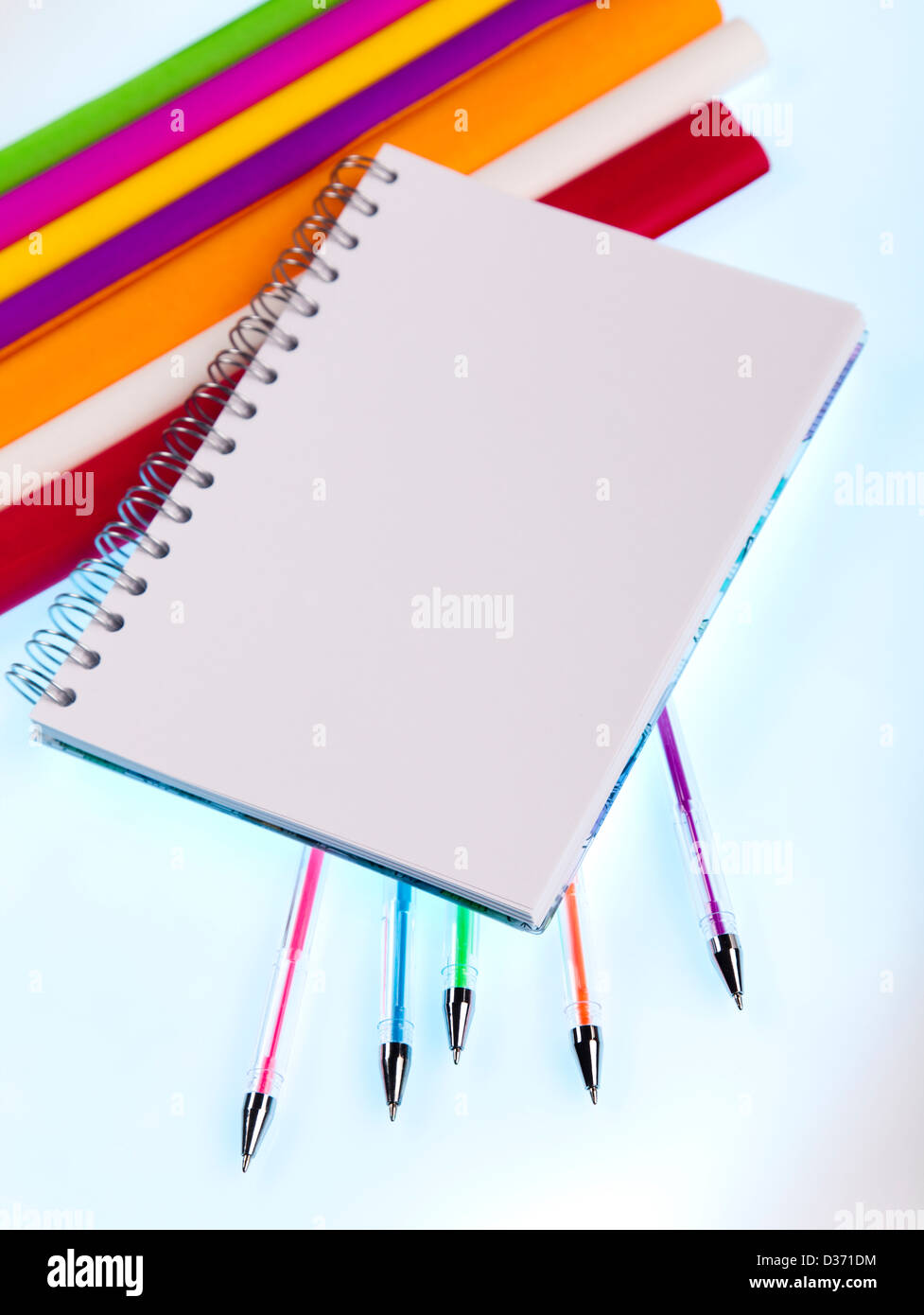 Office and student accessories, Notepad Stock Photo - Alamy